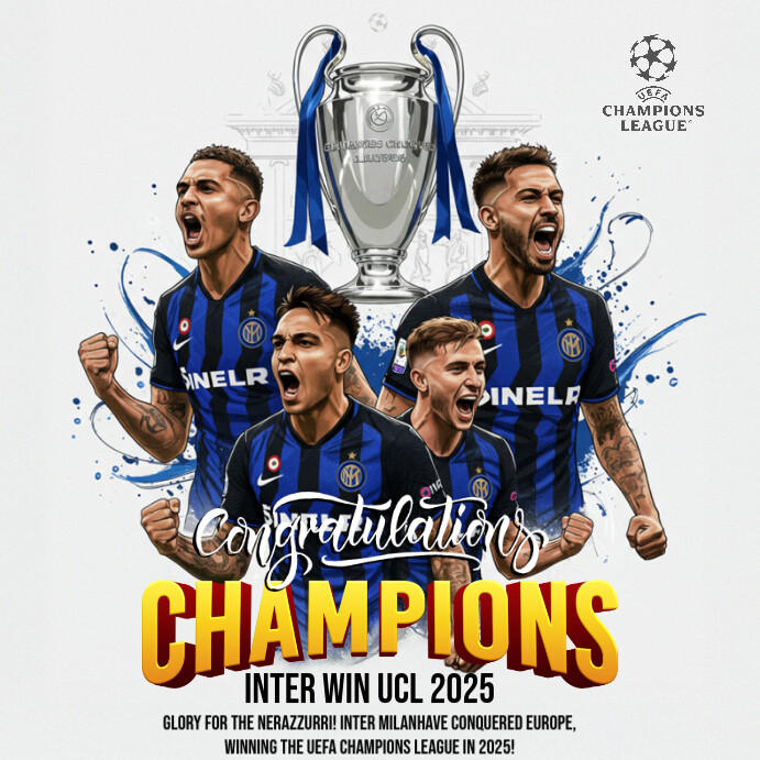 Plantilla de UEFA Champions League 2025 Winner | PosterMyWall