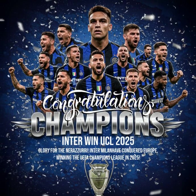 UEFA Champions League 2025 Winner Template | PosterMyWall