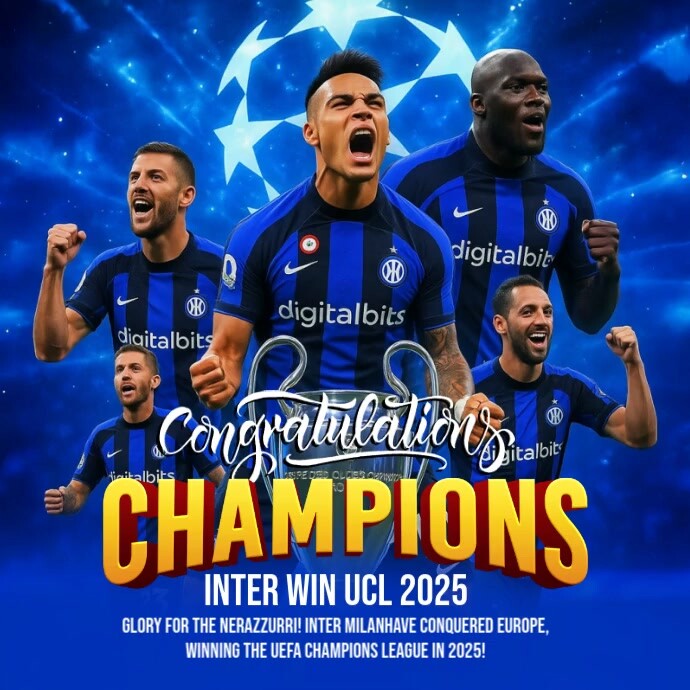 UEFA Champions League 2025 Winner Template | PosterMyWall