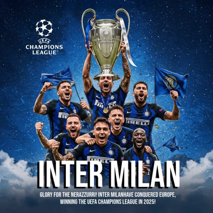 UEFA Champions League 2025 Winner Template | PosterMyWall