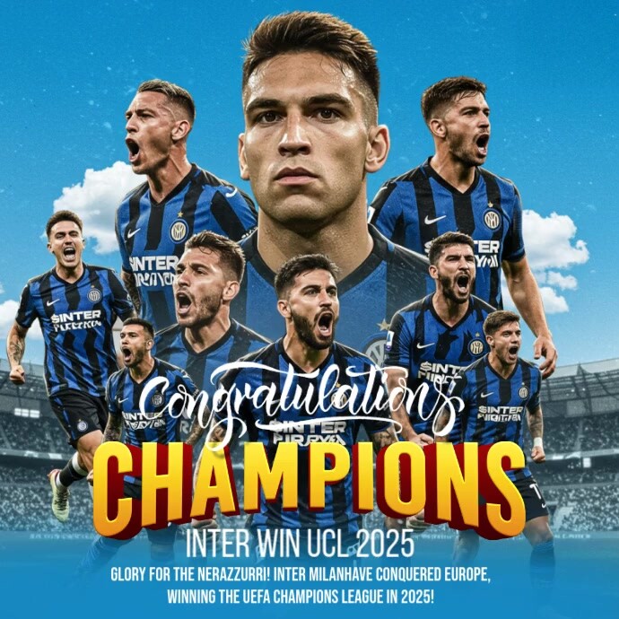 UEFA Champions League 2025 Winner Template | PosterMyWall