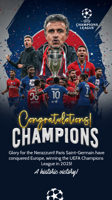 UEFA Champions League 2025 Winner Template | PosterMyWall