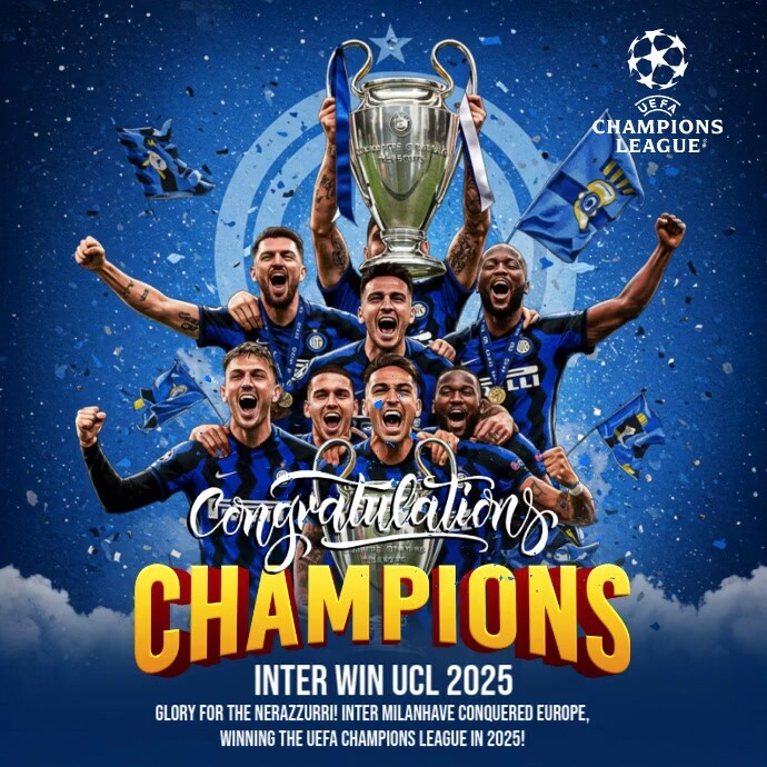 UEFA Champions League 2025 Winner Template | PosterMyWall