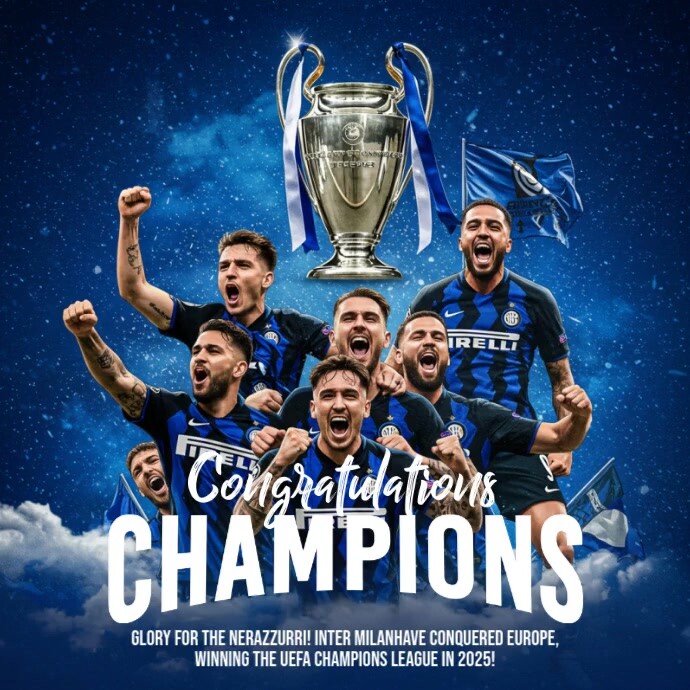 UEFA Champions League 2025 Winner Template | PosterMyWall
