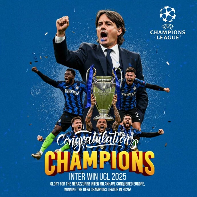 UEFA Champions League 2025 Winner Template | PosterMyWall