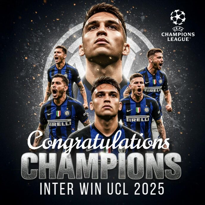 UEFA Champions League 2025 Winner Template | PosterMyWall