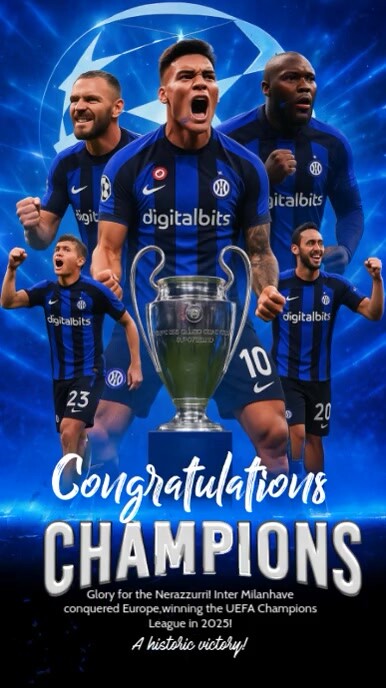 Uefa Champions League 2025 winner Instagram Reel Template | PosterMyWall