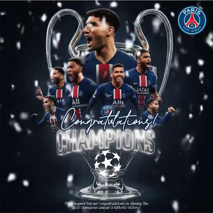 UEFA Champions League 2025 Winner Template | PosterMyWall
