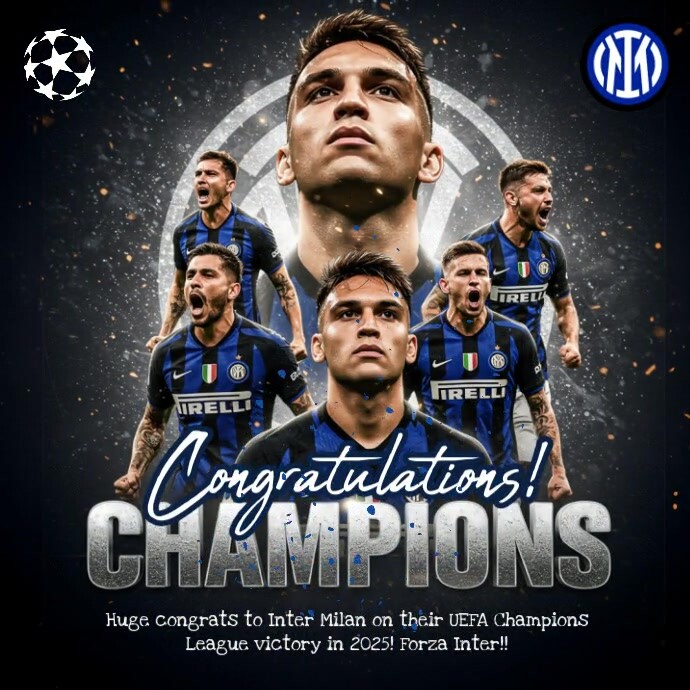 Uefa Champions League 2025 Winner Template | PosterMyWall