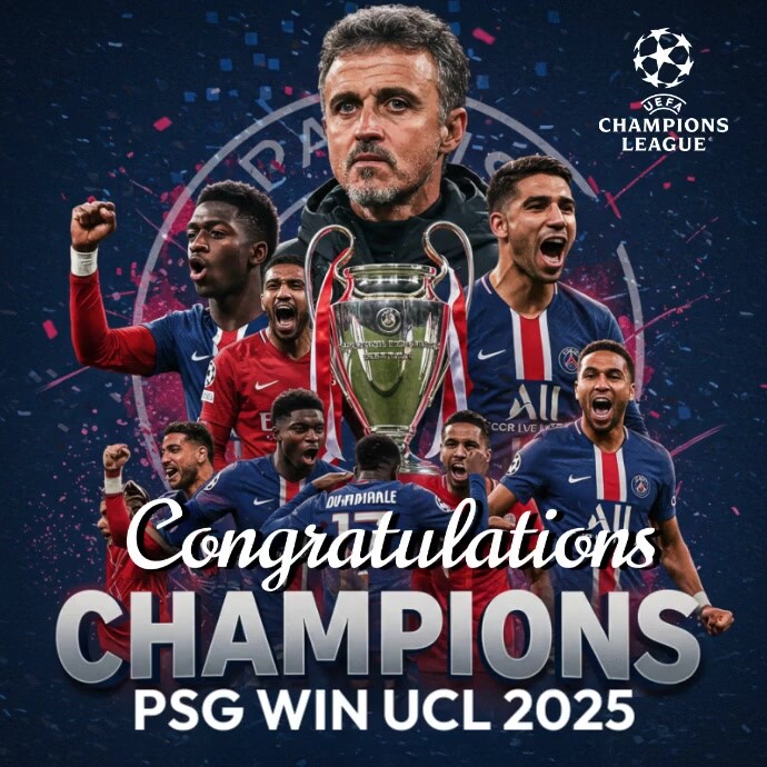 UEFA Champions League 2025 Winner Template | PosterMyWall