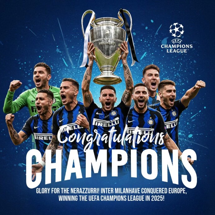 Uefa Champions League 2025 Winner Template | PosterMyWall