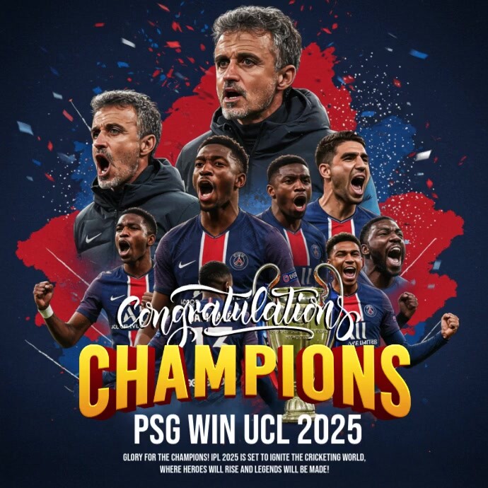 UEFA Champions League 2025 Winner Template | PosterMyWall