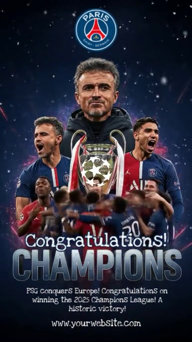 UEFA Champions League 2025 Winner Template | PosterMyWall