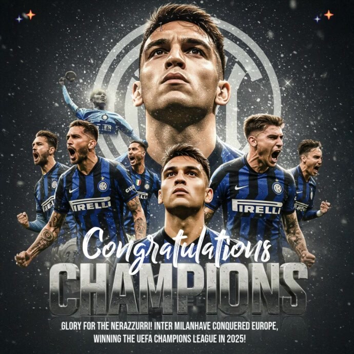 Plantilla de Uefa Champions League 2025 Winner Instagram Post ...