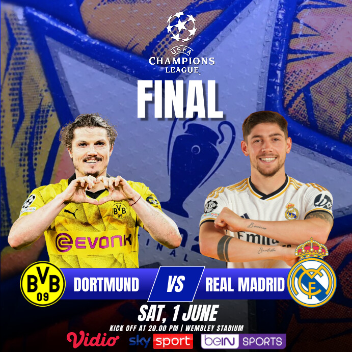 UEFA CHAMPIONS LEAGUE FINAL 2024 Template | PosterMyWall