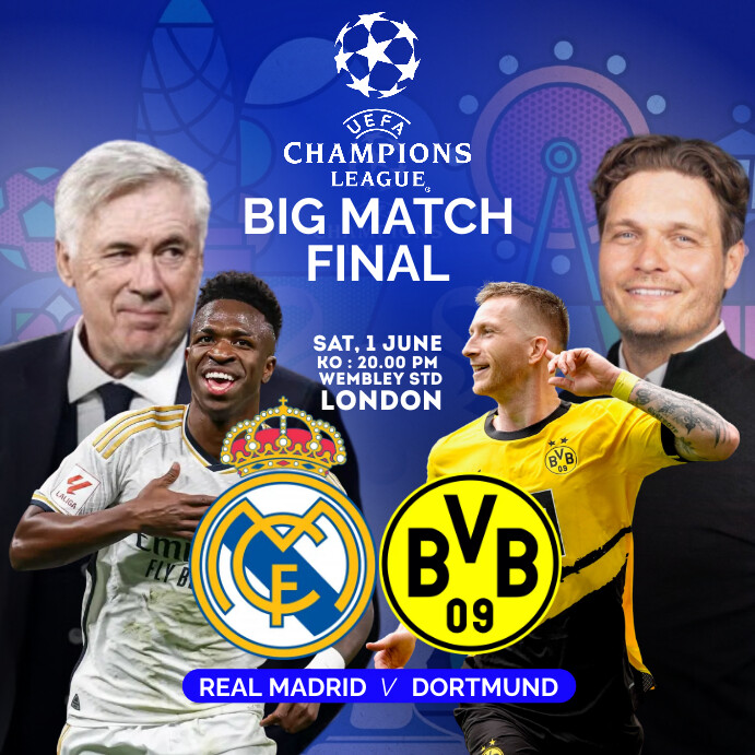 UEFA CHAMPIONS LEAGUE FINAL Template | PosterMyWall