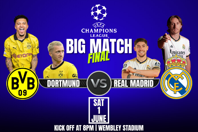 UEFA CHAMPIONS LEAGUE FINAL Template | PosterMyWall