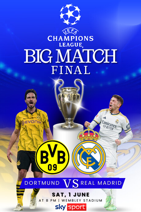 UEFA CHAMPIONS LEAGUE FINAL Template | PosterMyWall