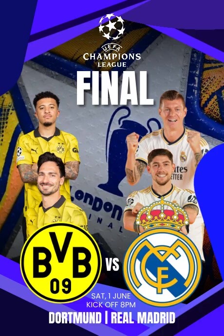 UEFA CHAMPIONS LEAGUE FINAL Template | PosterMyWall