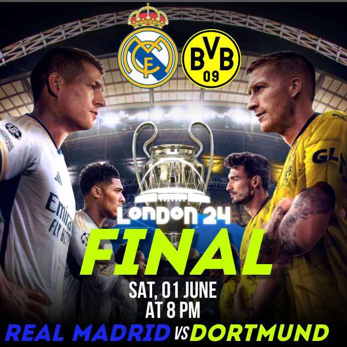 UEFA CHAMPIONS LEAGUE FINAL Template | PosterMyWall