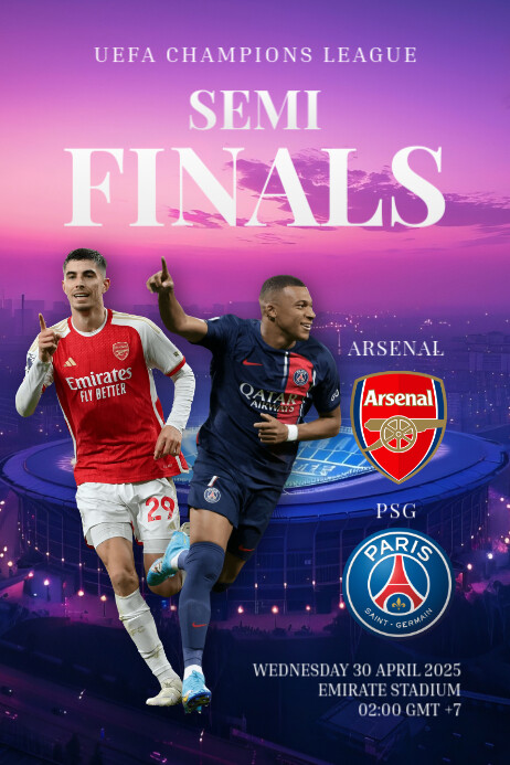 UEFA Champions League Semi Finals Poster Template | PosterMyWall