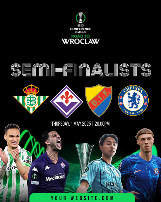 UEFA CONFERENCE LEAGUE SEMI FINALIST Template | PosterMyWall