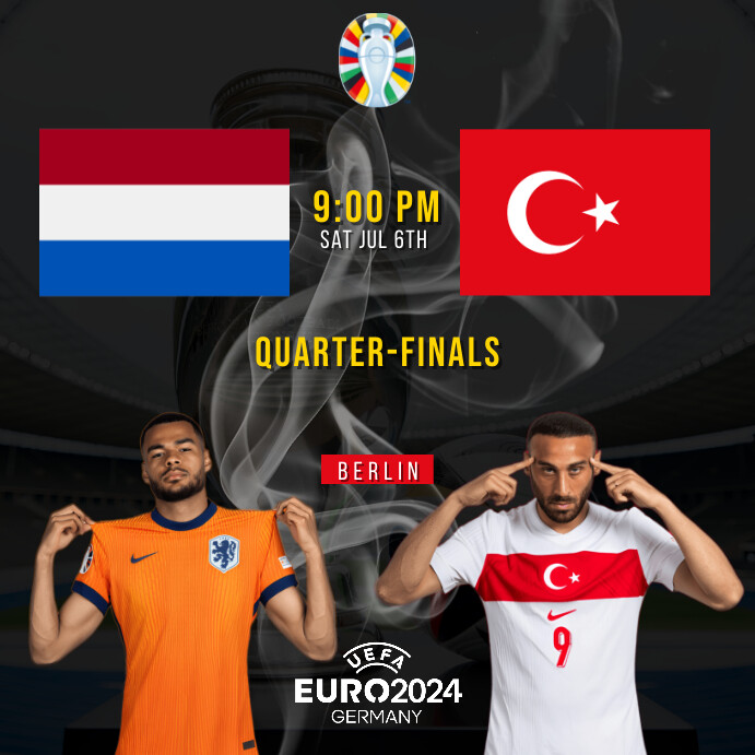 Plantilla de Uefa euro quarter finals | PosterMyWall