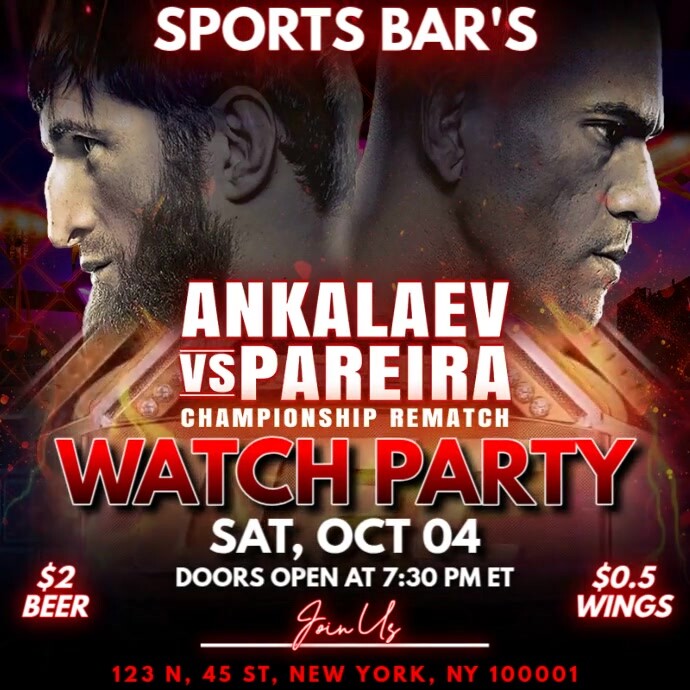 Copy of UFC 320: Megomed Ankaleav vs Alex Pereira MMA Championship ...