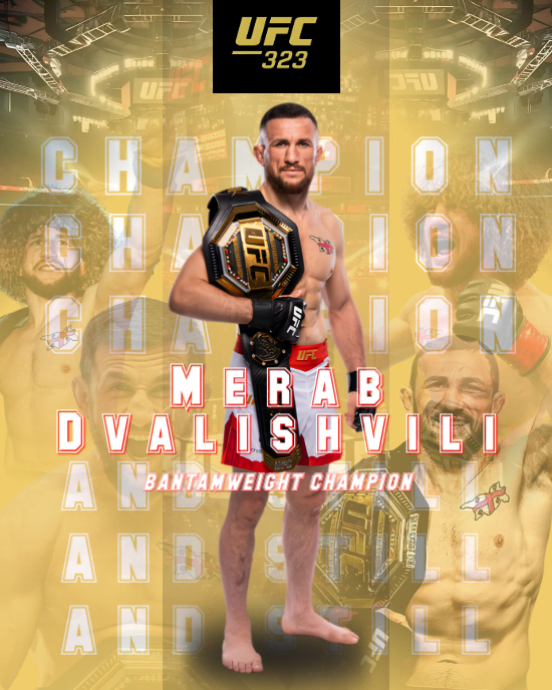Plantilla de Ufc 323 Bantamweight Champion Merab Dvalishvili Instagram ...