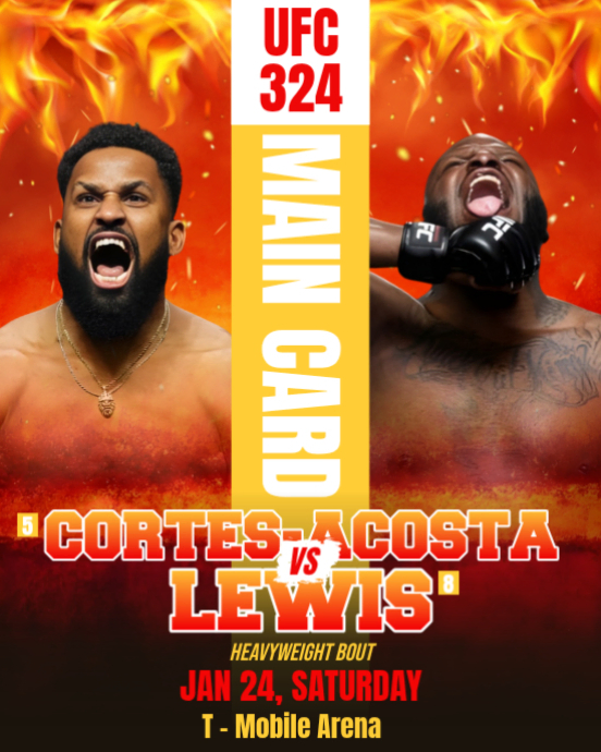 Ufc 324 : Cortes-acosta Vs Lewis Heavyweight Bout Instagram Portrait ...