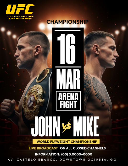 UFC Championship Arena Fight Template | PosterMyWall
