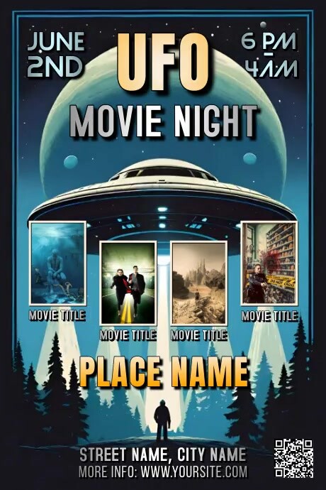 UFO Movie Night Poster Ad Template Design Fre | PosterMyWall
