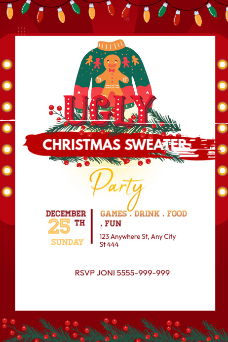 ugly christmas sweater Template | PosterMyWall