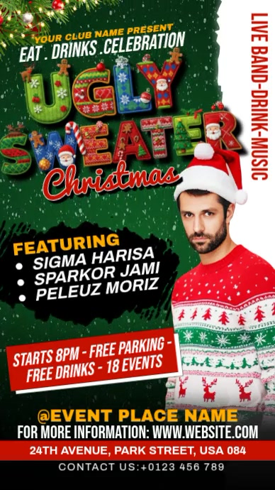 Ugly Sweater Celebration Ads Template | PosterMyWall