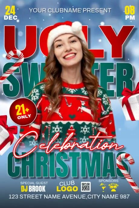 Ugly Sweater Christmas Celebration Template | PosterMyWall