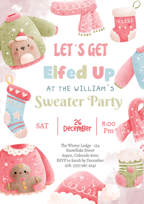Plantilla de Ugly Sweater Christmas Party Invitation | PosterMyWall