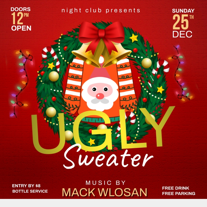 ugly sweater Template | PosterMyWall