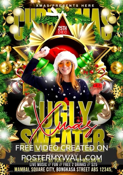 UGLY SWEATER Template | PosterMyWall