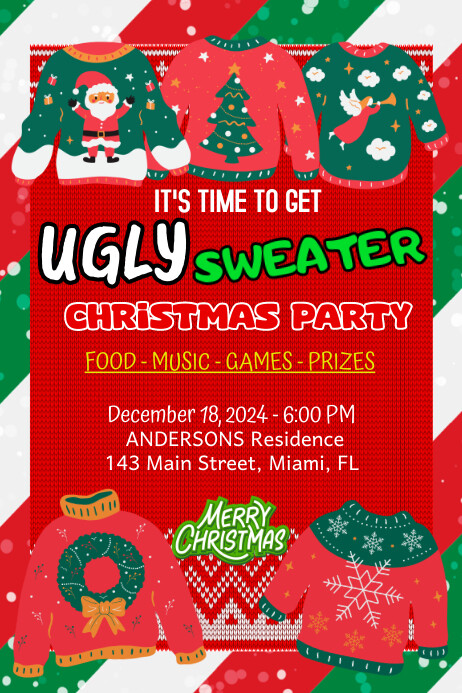 Ugly Sweater Template | PosterMyWall