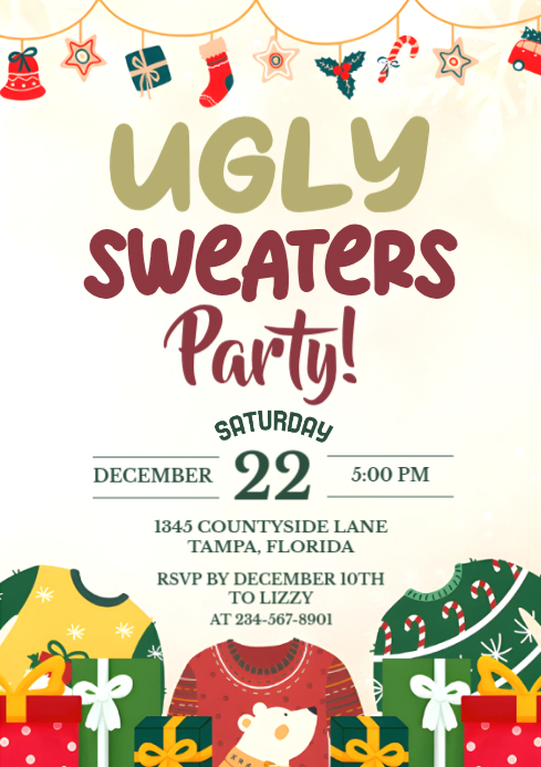 ugly sweater Template | PosterMyWall