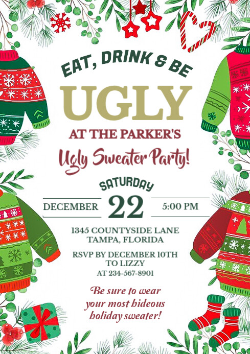 ugly sweater Template | PosterMyWall