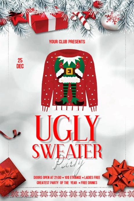 Plantilla de Volante de Suéter Feo | PosterMyWall
