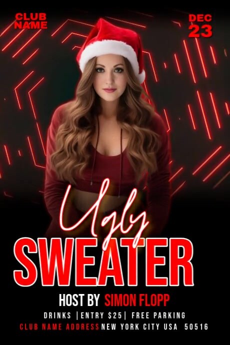 Ugly Sweater Party Ads Template | PosterMyWall