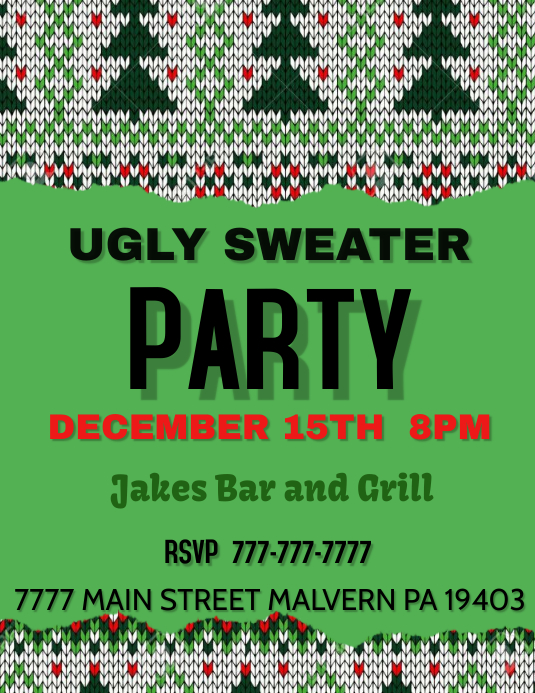 ugly sweater party christmas party Template | PosterMyWall