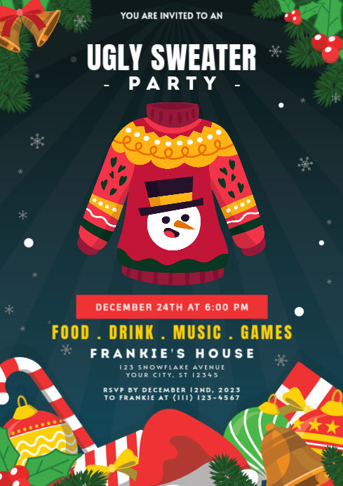 Ugly Sweater Party Template | PosterMyWall