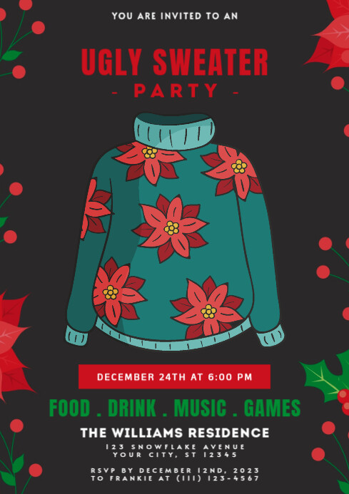 Ugly Sweater Party Template | PosterMyWall