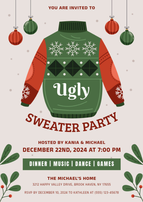 Ugly Sweater Party Template | PosterMyWall
