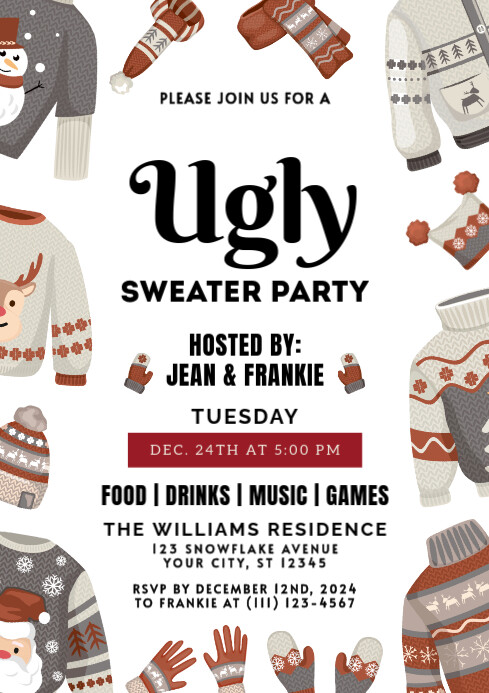Ugly Sweater Party Template | PosterMyWall