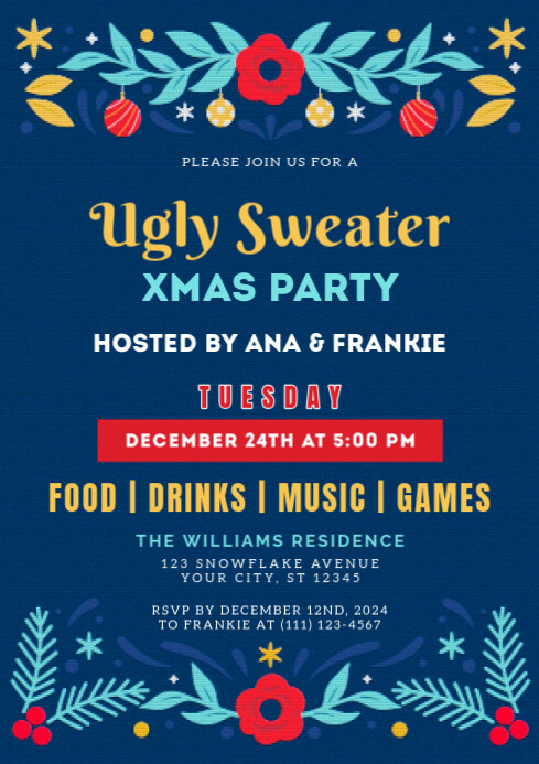 Ugly Sweater Party Template | PosterMyWall