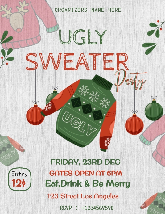 Ugly Sweater Party Template | PosterMyWall